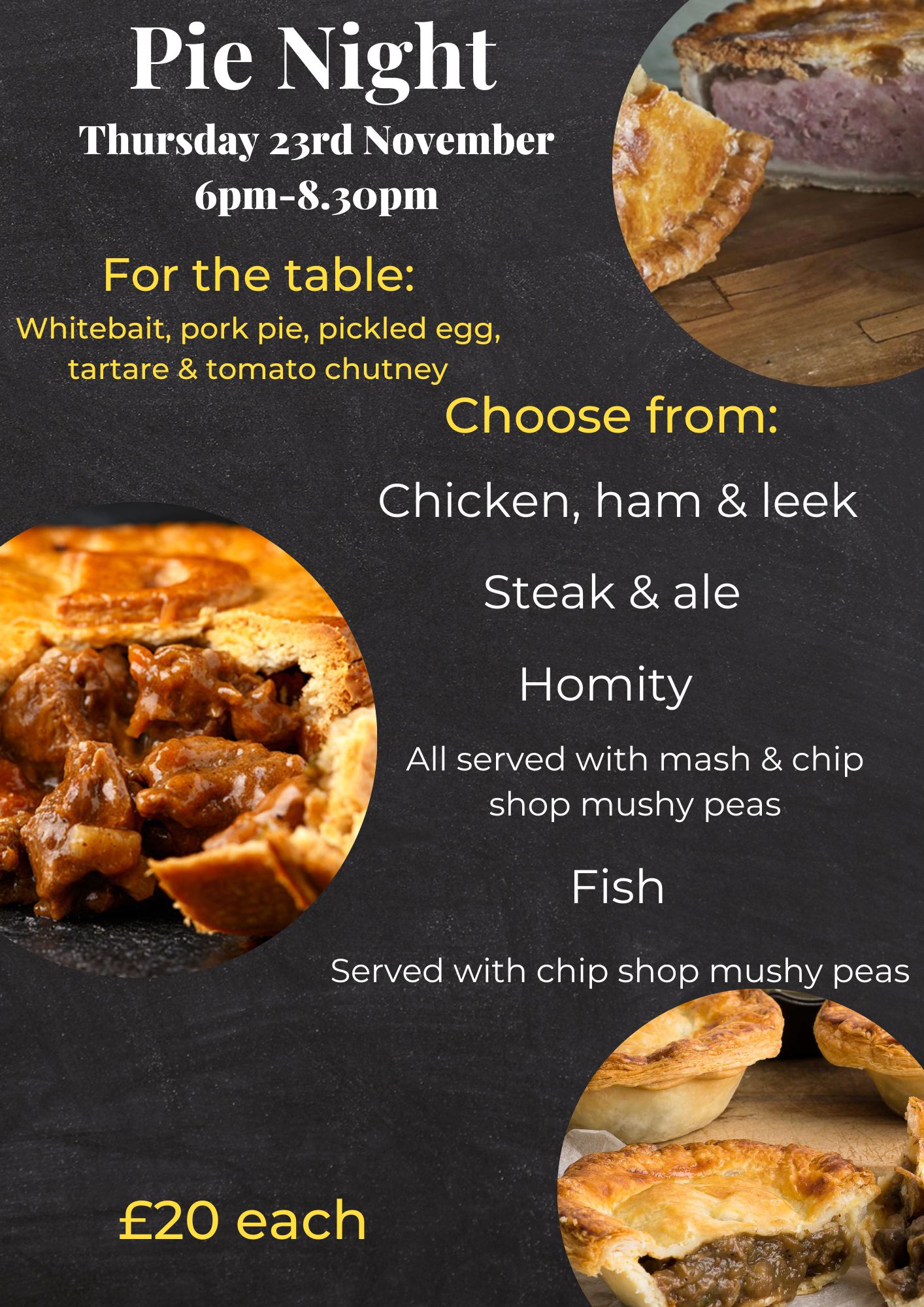 Pie Night - New Inn, Halse, Taunton, Somerset