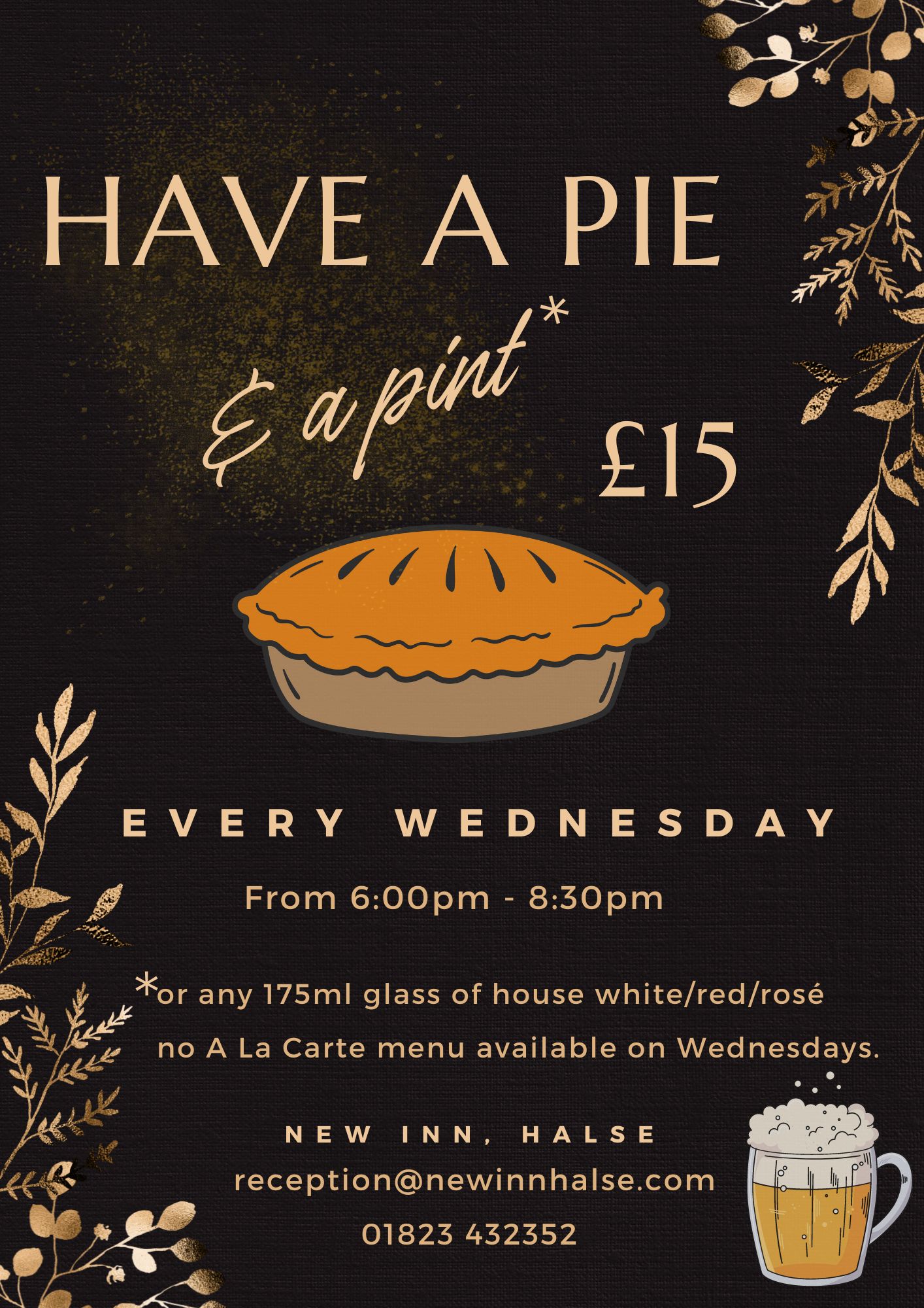 Pie & Pint Night - New Inn, Halse, Taunton, Somerset